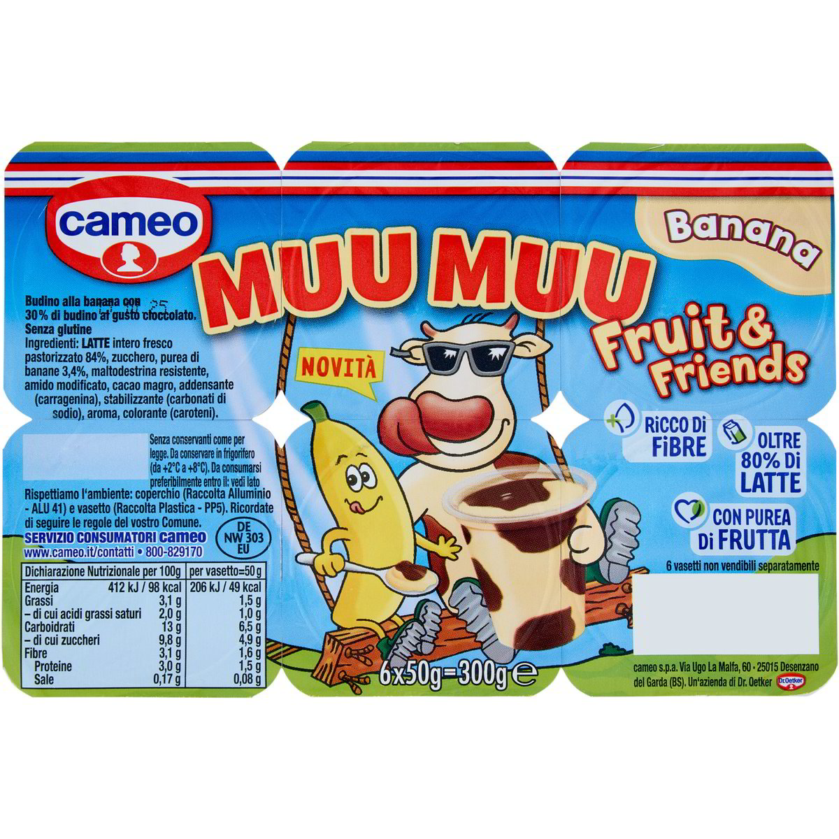 Dessert budino alla banana e cioccolato muu muu x6 CAMEO 6 X 50 G ...