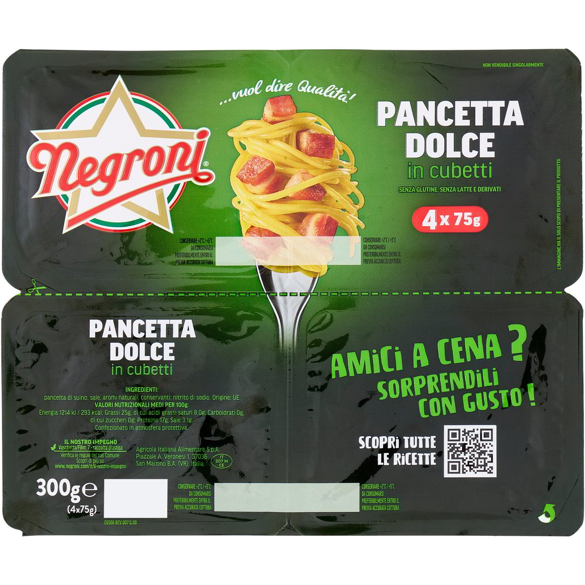 Pancetta dolce a cubetti NEGRONI 4 X 75 G - Coop Shop